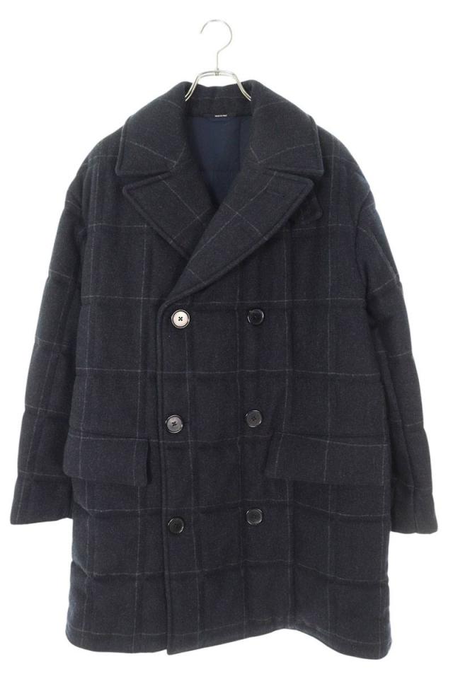 エルメス サイズ:44  23AW チェック中綿カシミヤ昆コート 中古 BS55