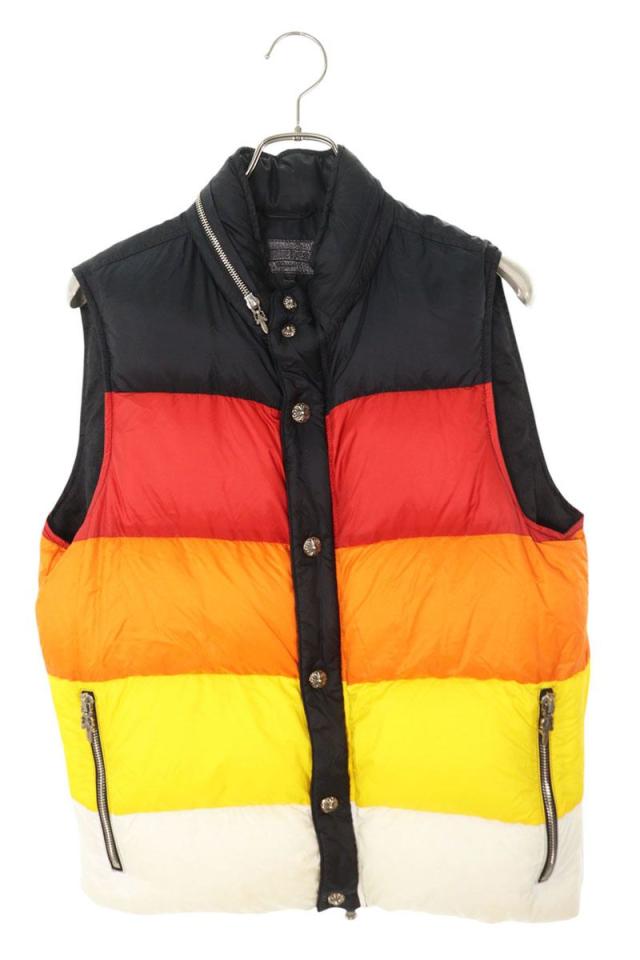 クロムハーツ サイズ:L  STIFF VEST スティッフ クロスボールボタンナイロンダウンベスト 中古 SS07