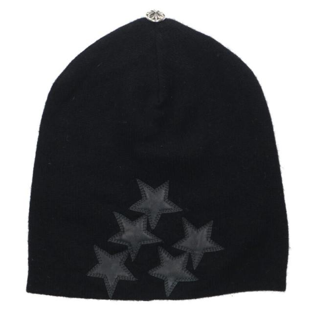 クロムハーツ BEANIE CASH スターレザーパッチカシミアニットキャップ 中古 OM10