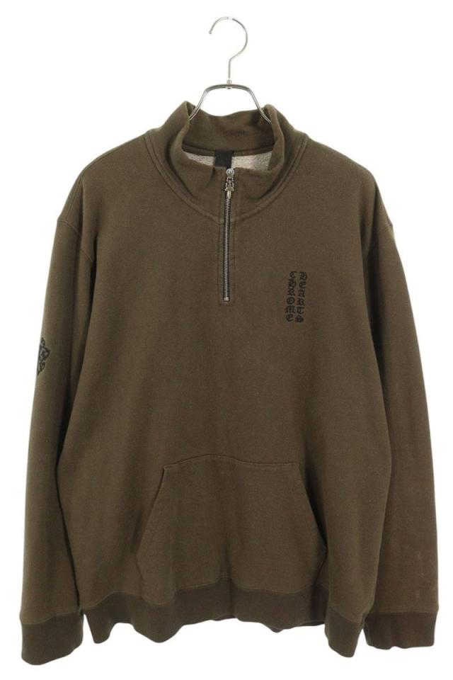 クロムハーツ サイズ:XL  SLO RIDE 1 2 ZIP ロゴ刺繍ハーフジップスウェット 中古 FK04