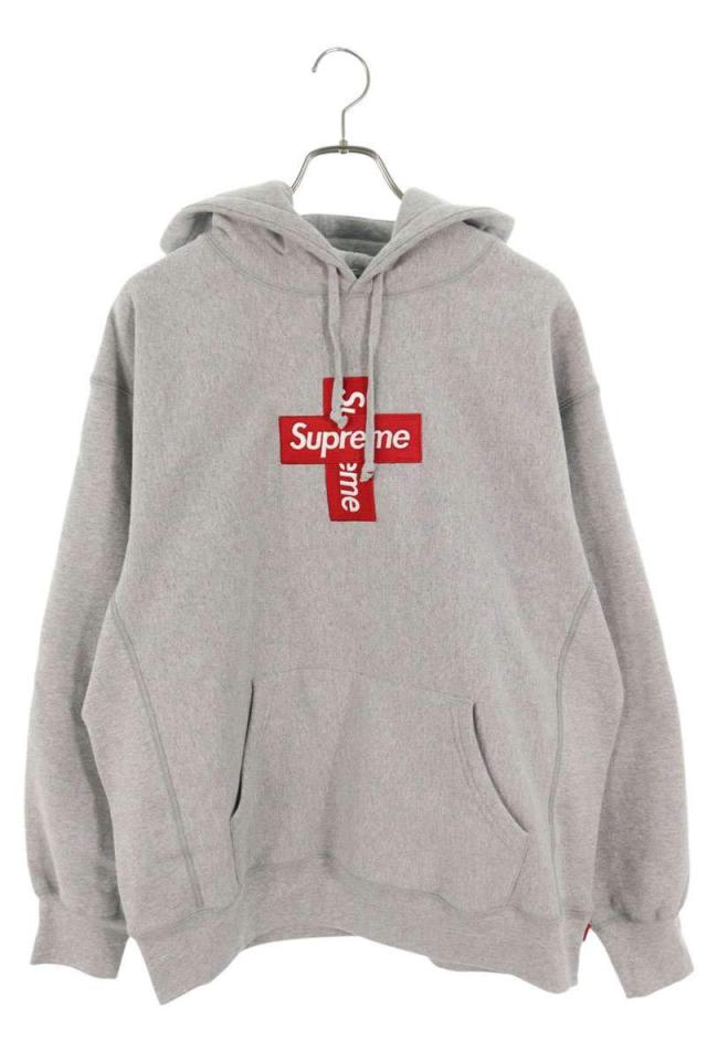 シュプリーム サイズ:L  20AW  Cross Box Logo Hooded Sweatshirt クロスボックスロゴフーデッドスウェットシャツパーカー 中古 SB01
