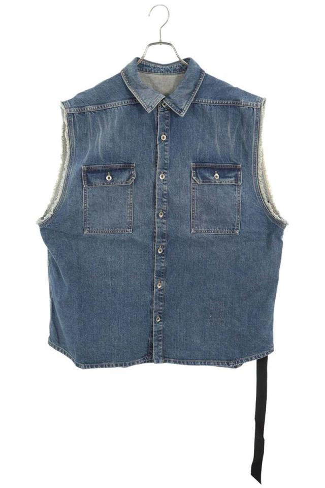 ダークシャドウ サイズ:L 25SS DU01E3764  Jumbo Outershirt トミージャンボアウターデニムノースリーブシャツ 中古 BS55