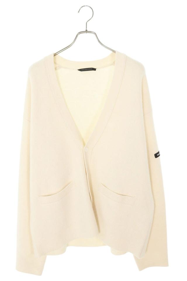 バレンシアガ サイズ:2  771668 T1675 ロゴパッチウールカーディガン 中古 SB01