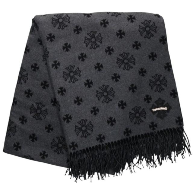 クロムハーツ  CHプラス総柄シルク ラベル付きブランケット 中古 OS06