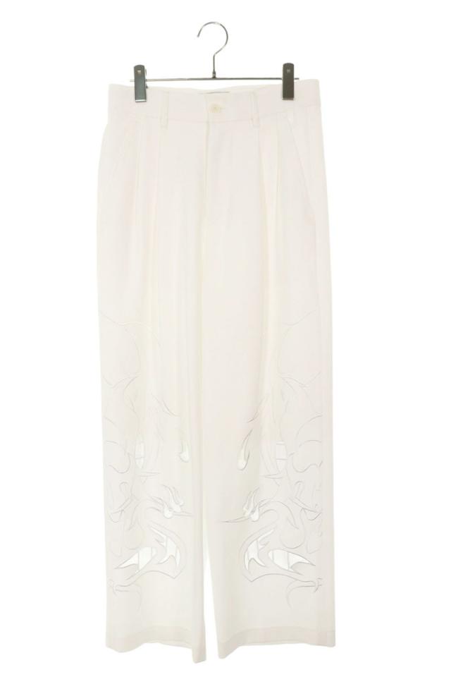 フェンチェンワン サイズ:S  FUS15TR03 刺繍カットアウト スラックスロングパンツ 中古 BS99