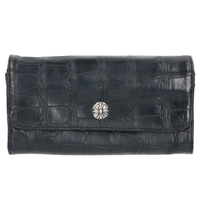 クロムハーツ   JUDY ALLIGATOR ジュディアリゲーター クロスボタンアリゲーターレザーウォレット財布 中古 SS07