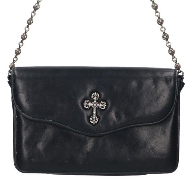 クロムハーツ  クロスボールチェーンフィリグリー装飾レザーハンドバッグ 中古 FK04