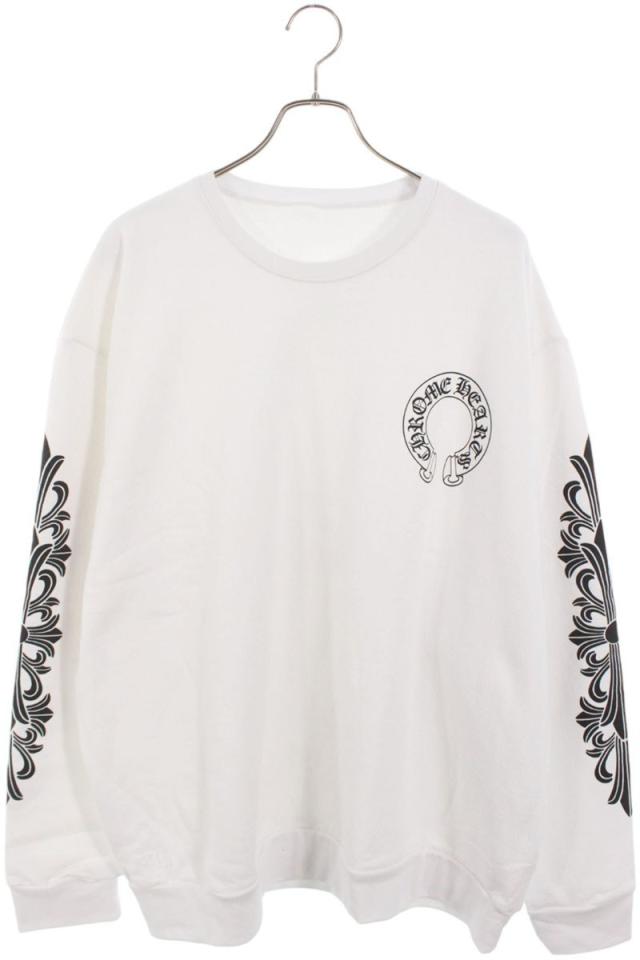 クロムハーツ サイズ:XL  SWTSHRT PLVR バックホースシュー袖フローラルプリントスウェット 中古 OK15