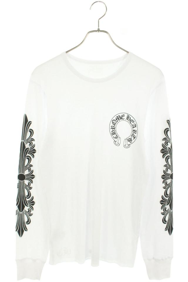 クロムハーツ サイズ:L  Thermal L S アームフローラルクロスサーマル長袖カットソー 中古 SJ02