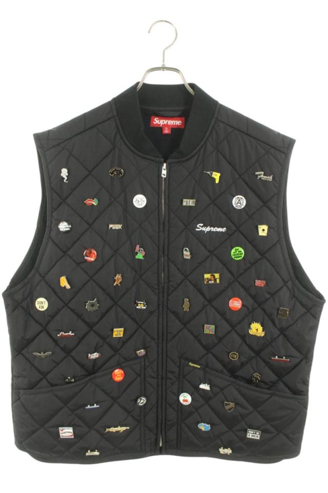 シュプリーム サイズ:XL 23AW PINS QUILTED WORK VEST ピンズキルティングワークベスト 中古 SB01