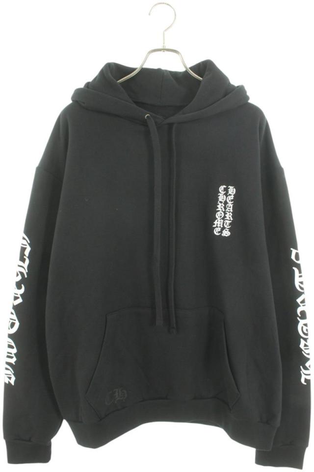 クロムハーツ サイズ:XL  SWTSHRT PLVR 袖ロゴプリントプルオーバーパーカー 中古 OK15