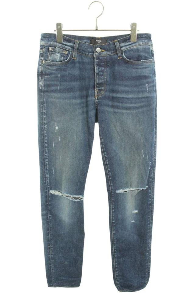 アミリ サイズ:33インチ クラッシュ加工デニムパンツ 中古 OM10