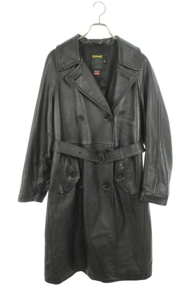 シュプリーム  ショット サイズ:S  23AW  Leather Trench Coat ベルト付きレザートレンチコート 中古 SB01