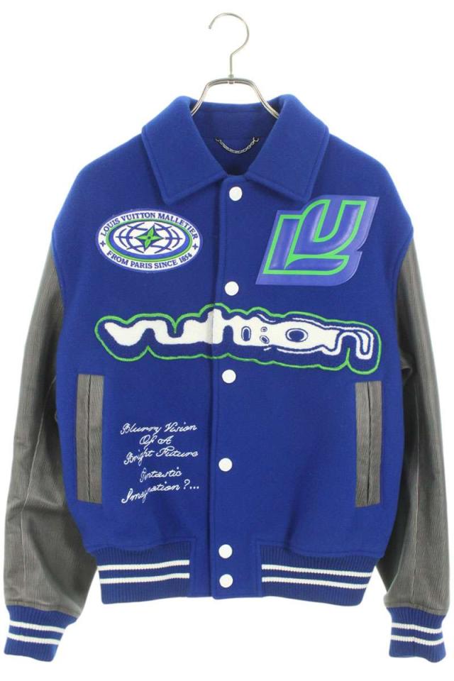 ルイヴィトン サイズ:44  23AW  RM232 CAW HPL66E 袖レザー切替 バーシティジャケット スタジャンブルゾン 中古 SB01