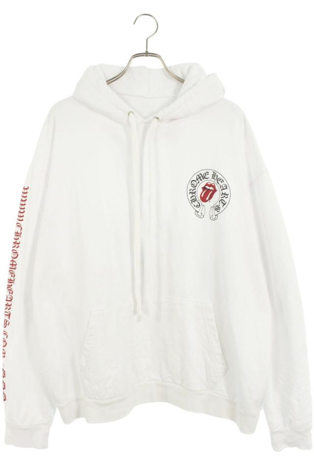 クロムハーツ サイズ:XL  SWTSHRT PLVR ローリングストーンズプリントプルオーバーパーカー 中古 OK15