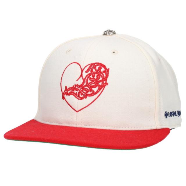クロムハーツ サイズ:7.5  FITTED WOOL ACRYLIC SERGE ハートロゴ刺繍クロスボールベースボールキャップ 中古 SS13
