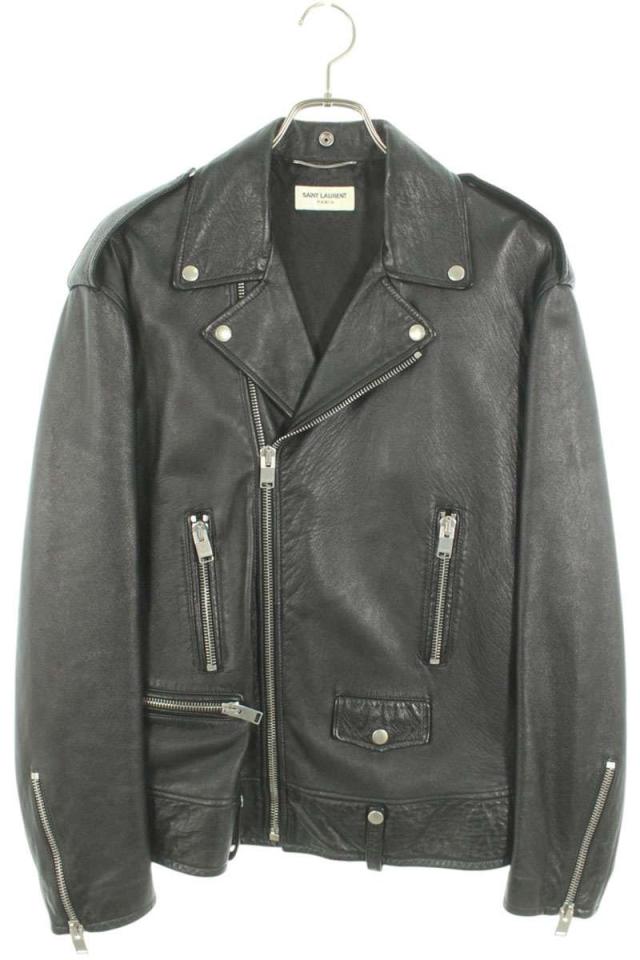 サンローランパリ サイズ:48  17SS  455922 Y5NQ1 スウィートドリームシャーク装飾レザージャケット 中古 SB01
