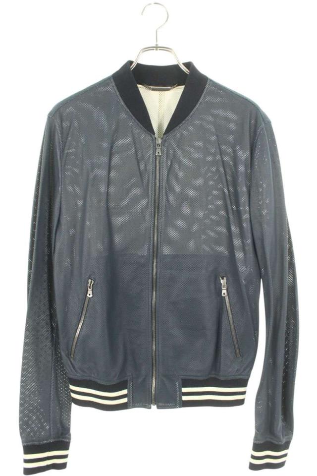 ドルチェアンドガッバーナ サイズ:50  G9IN9L FUL82 ラムレザーメッシュジップアップブルゾン 中古 BS99