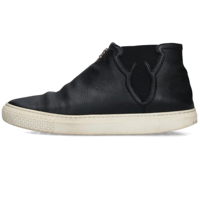 クロムハーツ サイズ:42  MID TOP ミッドトップ ダガー装飾サイドゴアレザースニーカー 中古 GZ11
