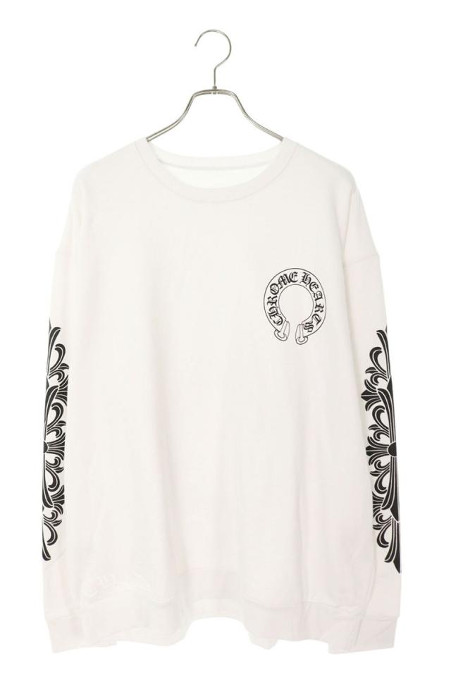 クロムハーツ サイズ:XL  SWTSHRT PLVR バックホースシュー袖フローラルプリントスウェット 中古 SJ02