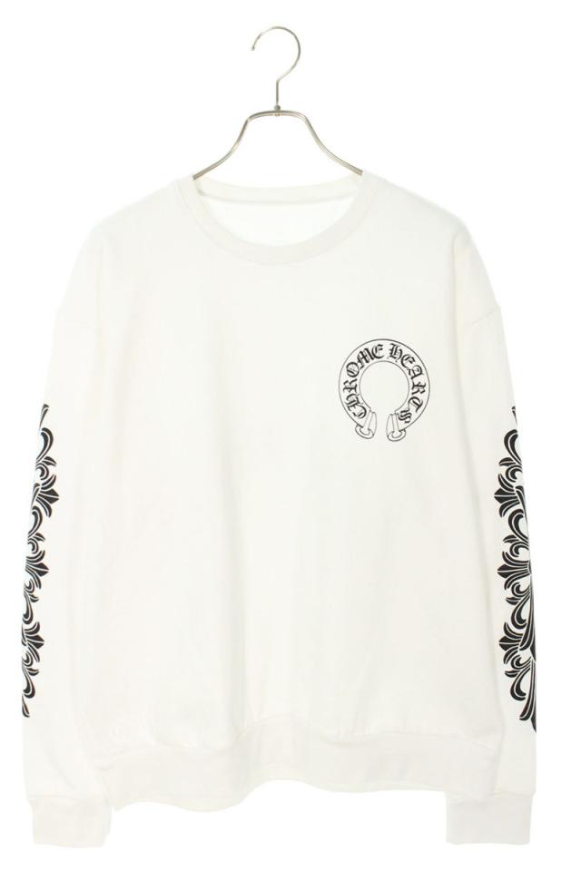 クロムハーツ サイズ:M  SWTSHRT PLVR バックホースシュー袖フローラルプリントスウェット 中古 SJ02
