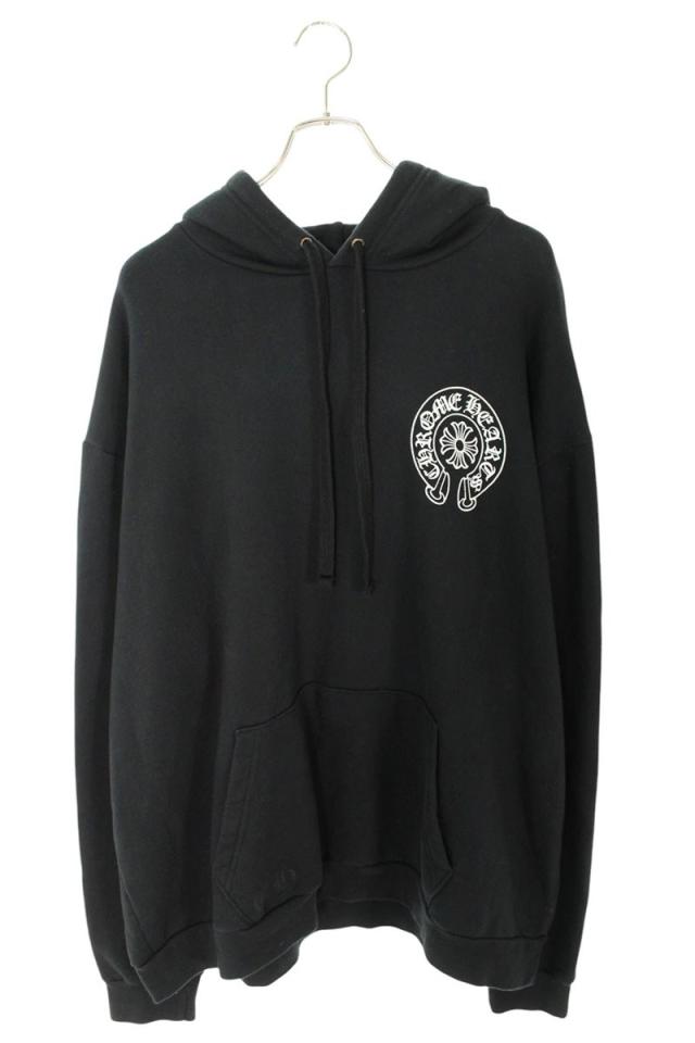クロムハーツ サイズ:XXL  SWTSHRT HD PLVR LTD ロサンゼルス限定バックホースシュープリントプルオーバーパーカー 中古 NO05