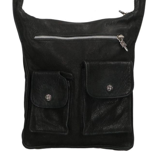 クロムハーツ   F-SLINGER Fスリンガー フラップボタンデストロイレザーショルダーバッグ 中古 SS07