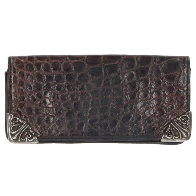 クロムハーツ   LNG SNGL FLD TIPS ALG シングルフォールドアリゲーター アリゲーターレザーウォレット 中古 GZ11