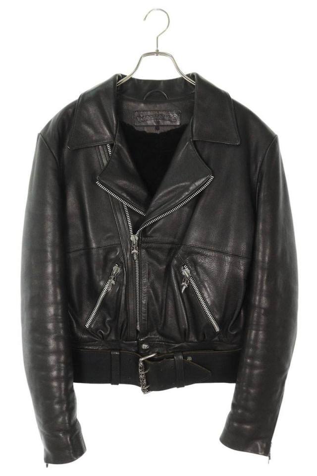 クロムハーツ サイズ:M 裏地ボアダガージップライダースレザージャケット 中古 SJ02