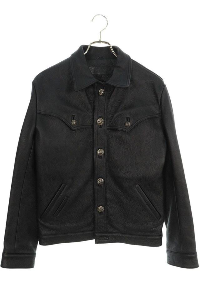 クロムハーツ サイズ:S CLASSIC JEAN LTHR レザークラシックジーン 現行型レザージャケット 中古 SJ02