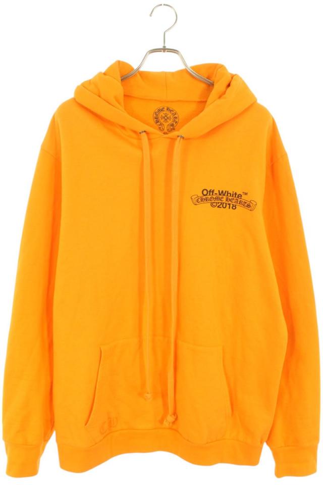 クロムハーツ サイズ:XXL  HD PLVR V OFF WHITE ロゴバックプリントプルオーバーパーカー 中古 SJ02