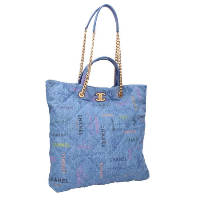 シャネル マキシショッピングバッグ デニム素材2WAYトートバッグ 中古 GZ14