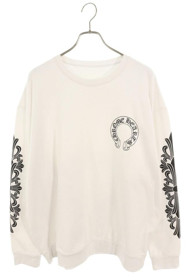 クロムハーツ サイズ:XL  SWTSHRT PLVR バックホースシュー袖フローラルプリントスウェット 中古 OS06
