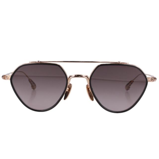 クロムハーツ サイズ:51□20-150  BONE PRONE II 18K CHプラステンプルメタルフレームサングラス 中古 SJ02