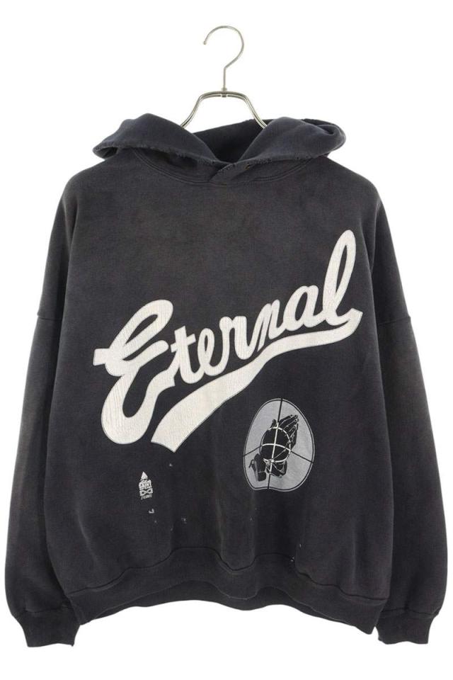 セントマイケル  フィアオブゴッド サイズ:ONE SIZE  25SS  SM-HR8-0000-C03 ヴィンテージ加工ロゴプリントパーカー 中古 SB01