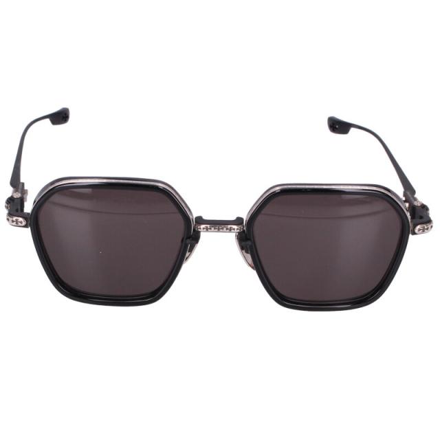 クロムハーツ サイズ:53□21-141  DANGER ZONE スクエアメタルフレームサングラス 中古 SJ02