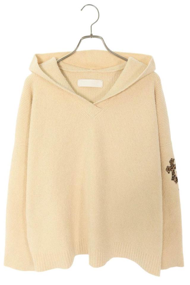 クロムハーツ サイズ:MED/LRG ハラコクロスパッチハイネックカシミアニット 中古 SS07