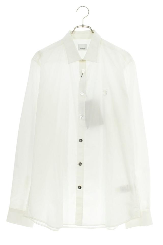 バーバリー サイズ:L  8028558 メタルボタンTBロゴ刺繍長袖シャツ 中古 BS99