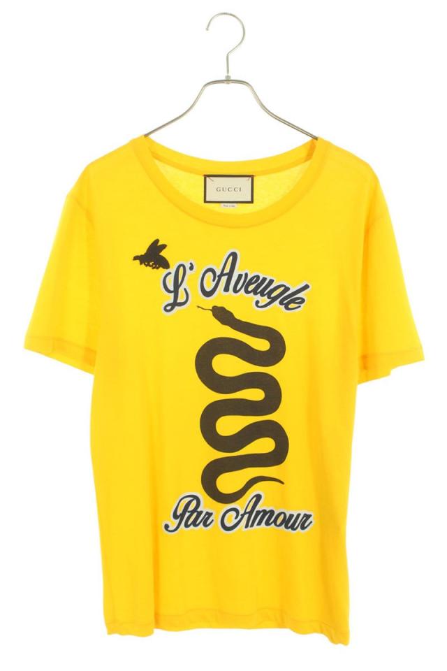 グッチ サイズ:S 430813 X5C51 スネークロゴプリントTシャツ 中古 BS55