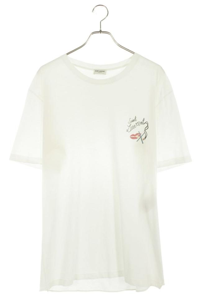サンローランパリ サイズ:S  482675 YB1LP スモーキングリップTシャツ 中古 BS55