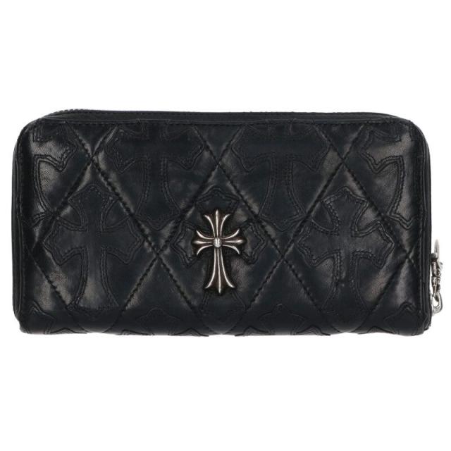クロムハーツ REC F ZIP QUILTED W CH CRS SML スモールCHクロスキルティング長財布 中古 GZ11