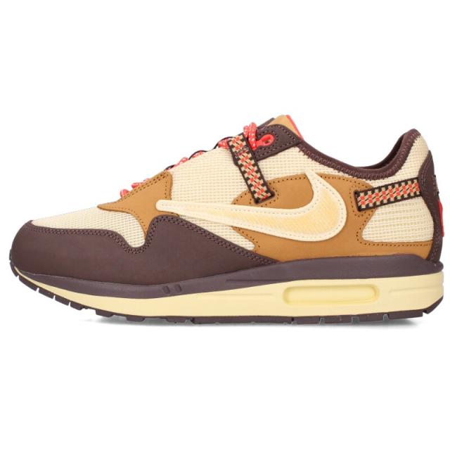 ナイキ  トラヴィススコット サイズ:27.5cm  AIR MAX 1 CACTUS JACK BAROQUE BROWN DO9392-200 エアマックス1バロックブラウンローカットスニーカー 中古 BS55