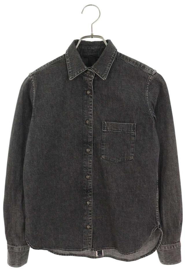 クロムハーツ サイズ:XS  LOOSEENDS LS ルーズエンド 袖クロスパッチクロスボールボタンデニム長袖シャツ 中古 GZ11