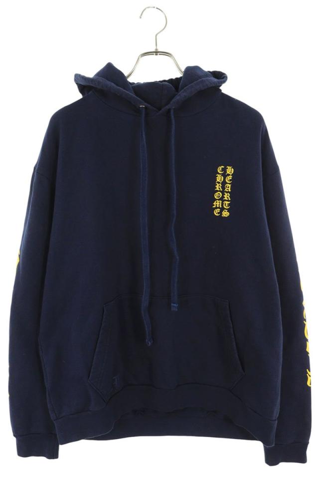 クロムハーツ サイズ:M  SWTSHRT PLVR SWTSHRT PLVR 袖ロゴプリントプルオーバーパーカー 中古 SJ02