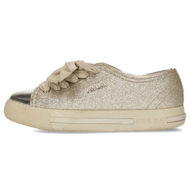 プラダスポーツ サイズ:36  3E5581 リネアロッサグリッターラメスニーカー 中古 BS99