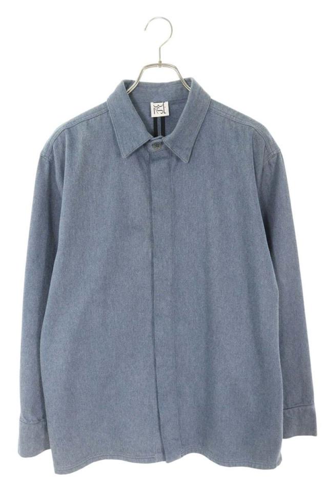 ベースレンジ サイズ:XS  INDRE JACKET リサイクルコットン比翼ボタンシャツジャケットブルゾン 中古 BS99