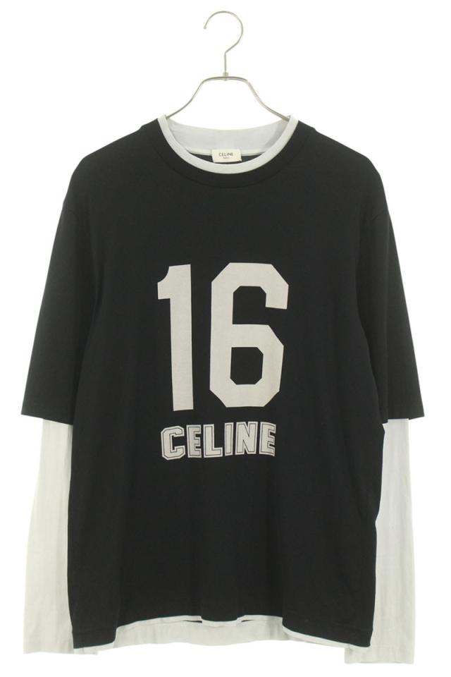 セリーヌ サイズ:XS  2X85N507Z 16ロゴレイヤード長袖カットソー 中古 SS13