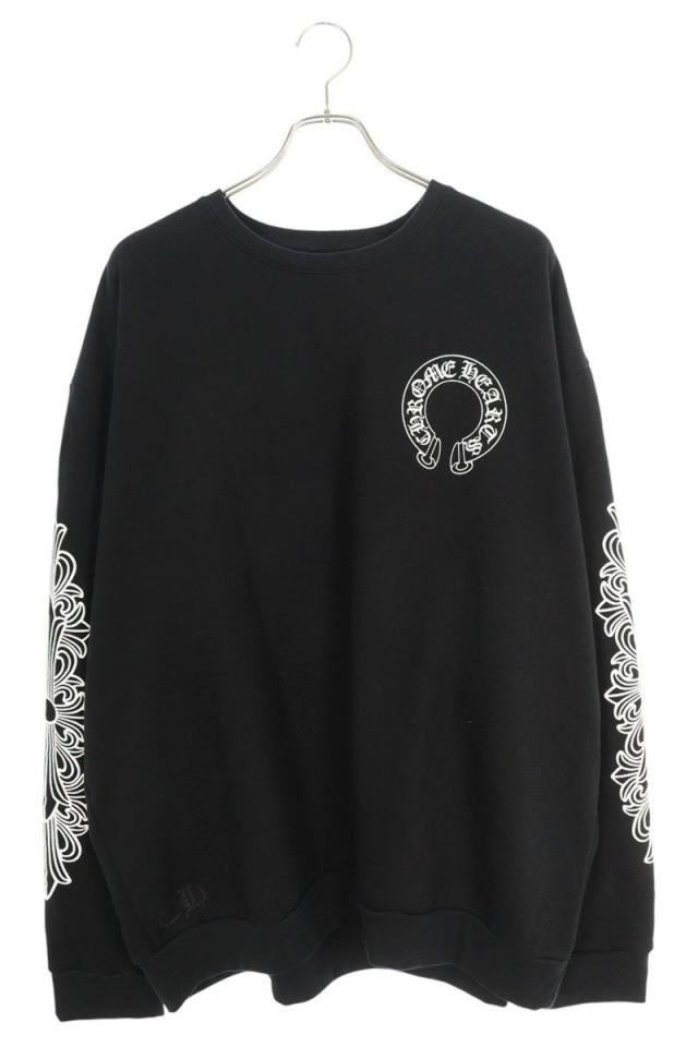 クロムハーツ サイズ:XXL  SWTSHRT PLVR バックホースシュー袖フローラルプリントスウェット 中古 OK15