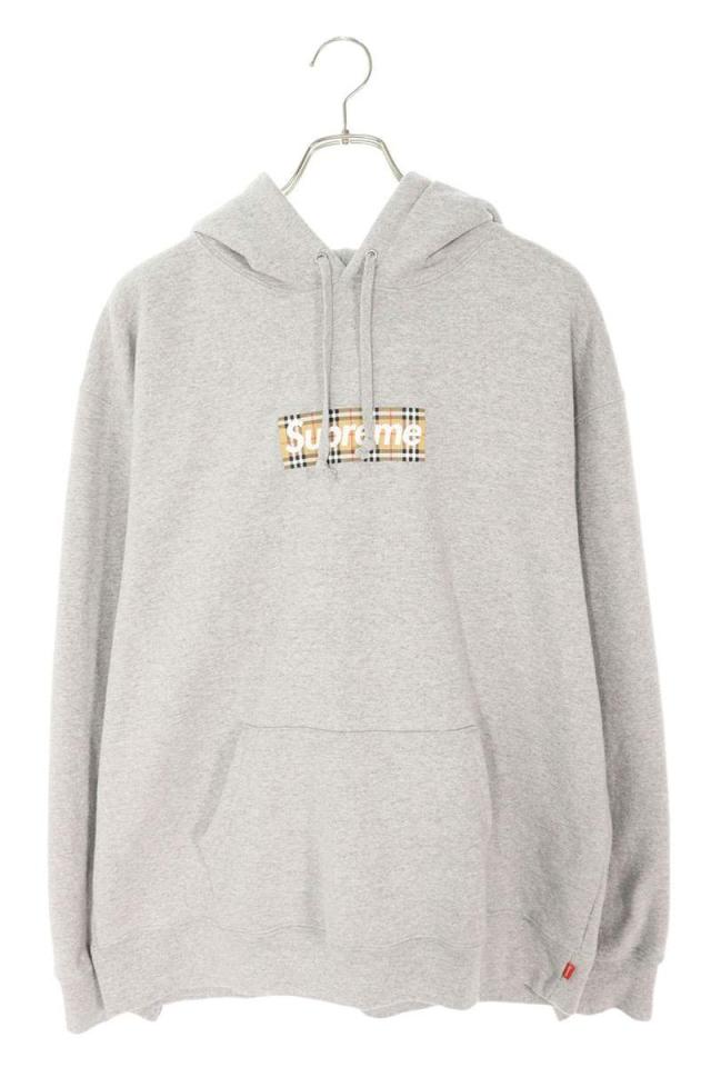 シュプリーム  バーバリー サイズ:L  22SS  Burberry Box Logo Hooded Sweatshirt バーバリーボックスロゴパーカー 中古 OM10