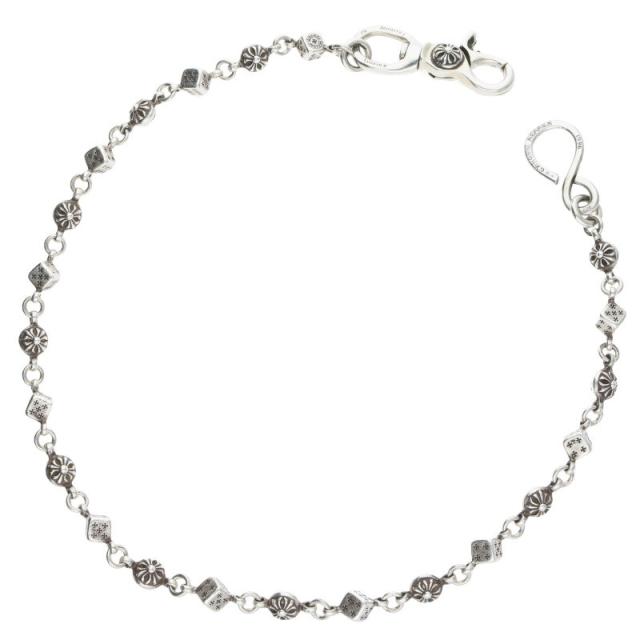 クロムハーツ サイズ:ロング  DICE 1CRS BALL LONG-1 ロング1クリップダイスクロスボール シルバーウォレットチェーン 中古 NO05